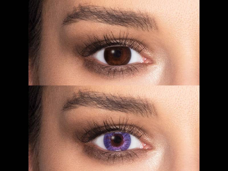 Violet contact lenses - FreshLook Colors - Power (2 monthly coloured ...